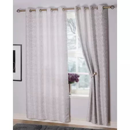 Adelaide Silver Eyelet Curtains